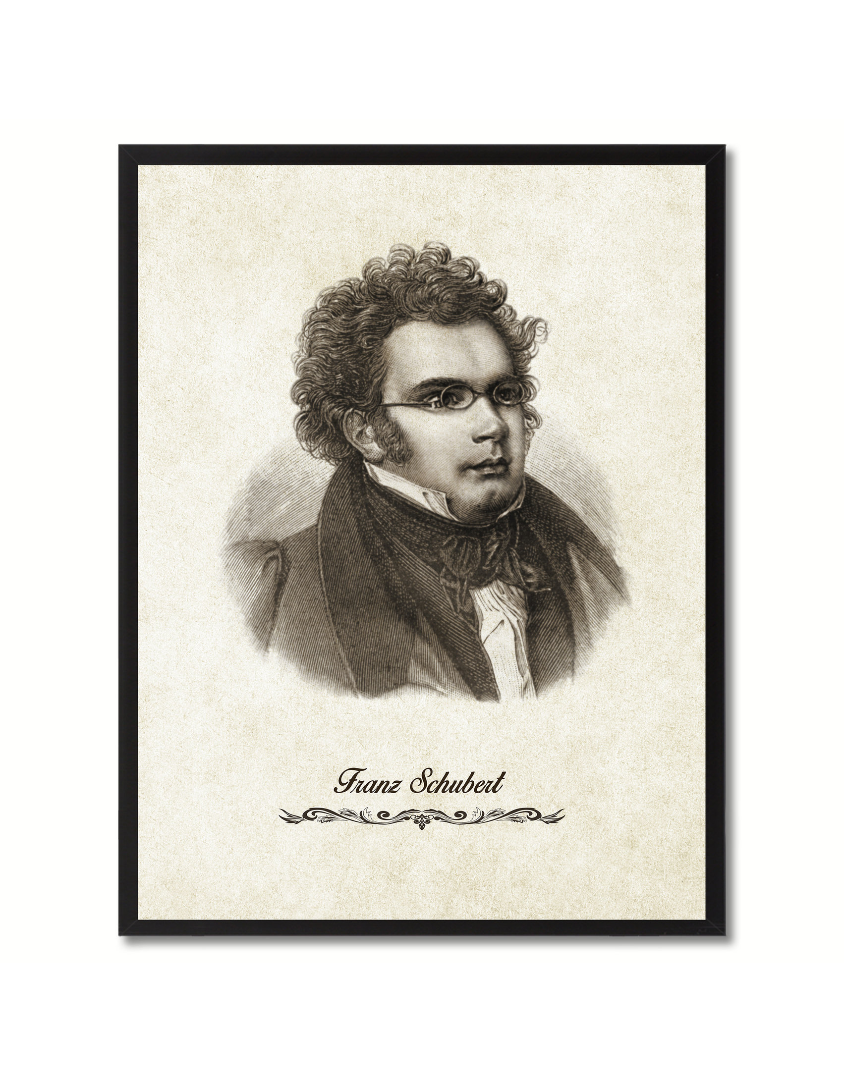 Schubert Musician Print on Canvas with Picture Frame, 13"x17 ...