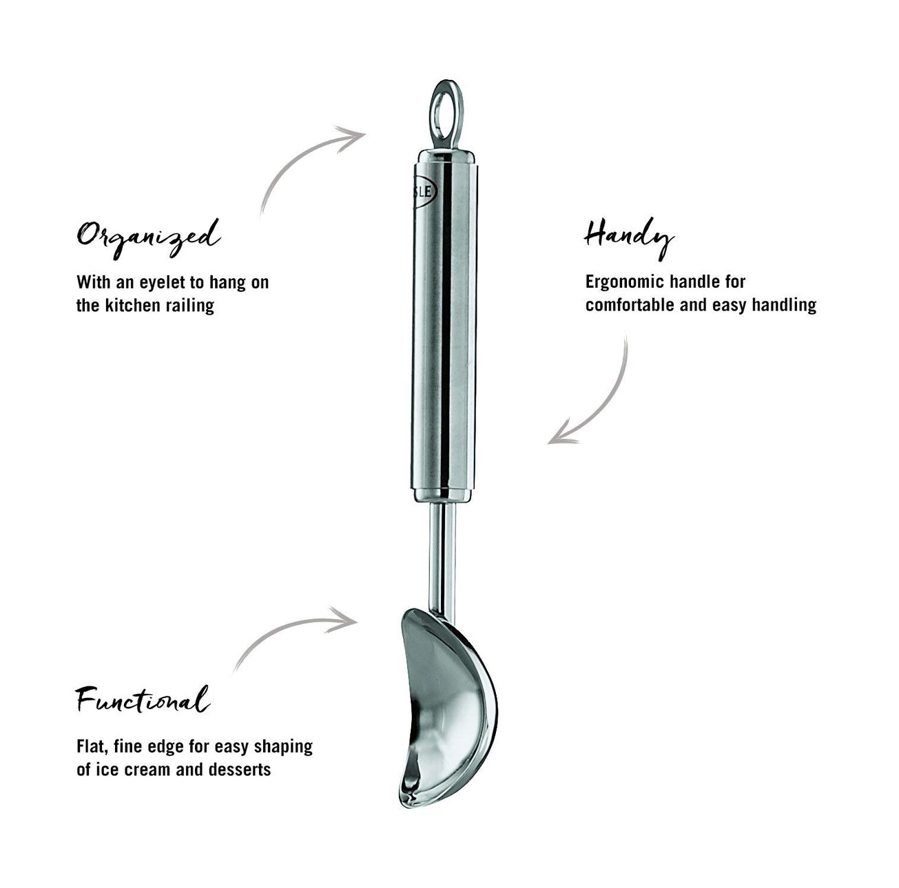 Rosle Stainless Steel Ice Cream Scoop, 8" - Contemporary - Ice Cream ...