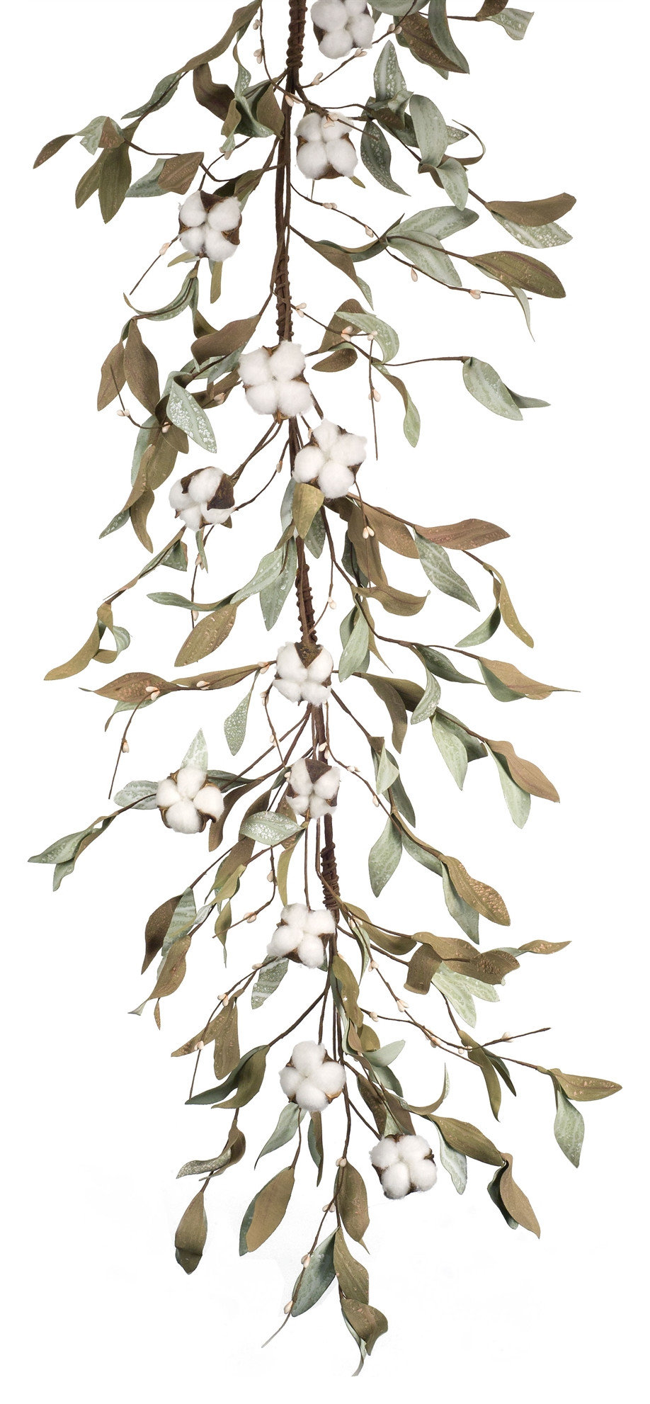 Cotton/Leaf Garland (Set of 2) 6'L EVA - Farmhouse - Wreaths And ...
