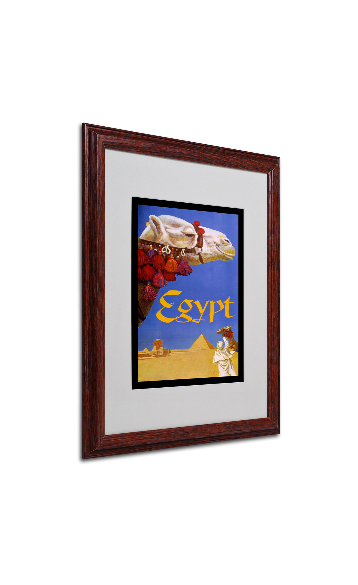 'Egypt Camel' Matted Framed Canvas Art by Vintage Apple Collection, 16 ...