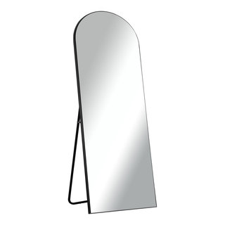 Arched Full Length Wood Framed Floor Mirror - Transitional - Floor ...