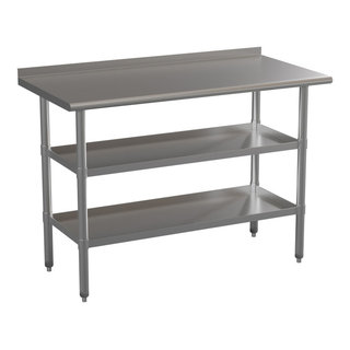 Flash Furniture Adjustable Stainless Steel 18Gauge Work Table ...