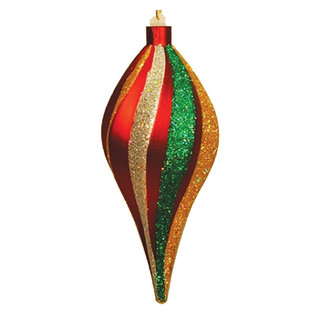 8" Spiral Teardrop Ornament - Contemporary - Christmas Ornaments - by ...
