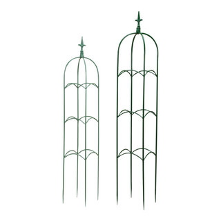 2-Piece Powder Coated Metal Trellis, Green and Mint Color - Traditional ...