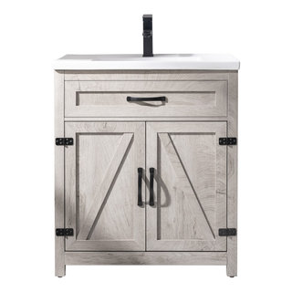 Farmhouse Rustic Single Bathroom Vanity Set, 30" - Farmhouse - Bathroom ...