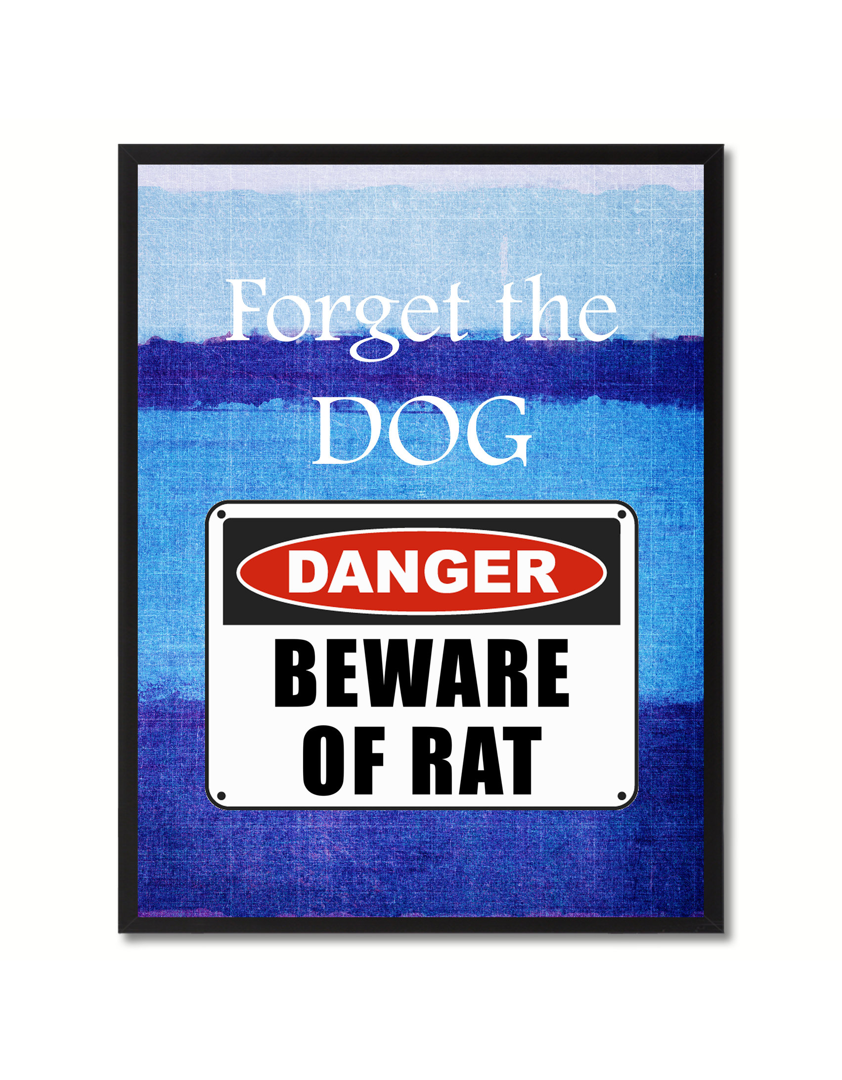 Beware Of Rat Danger Sign, Canvas, Picture Frame, 13"x17 ...
