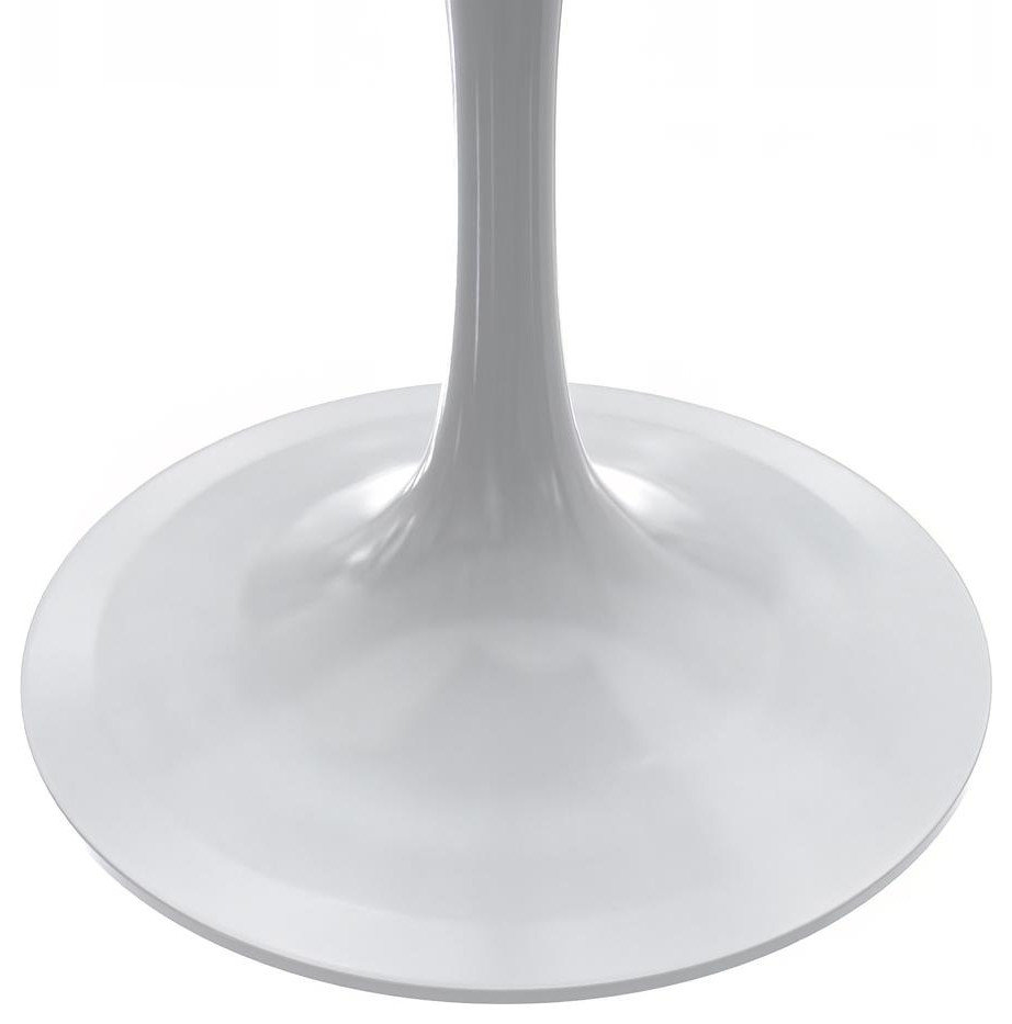 27 Square Dining Table, White Base with Laminated White Marbleized Top ...