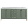 72 Inch Modern Farmhouse Green Double Sink Bathroom Vanity Marble ...