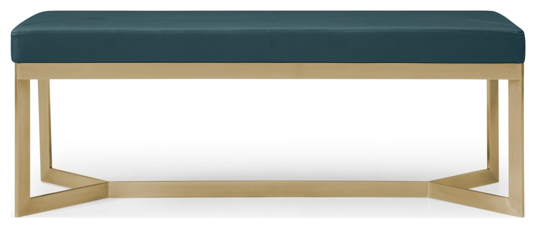 Garland Bench-Dark Teal/Gold - Contemporary - Upholstered Benches - by ...