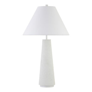 Ingalls 28 Tall Monochrome Table Lamp With Fabric Shade In Matte White ...
