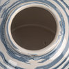 Tall Stoneware Striped Ginger Jar With Reactive Glaze, Blue and White ...