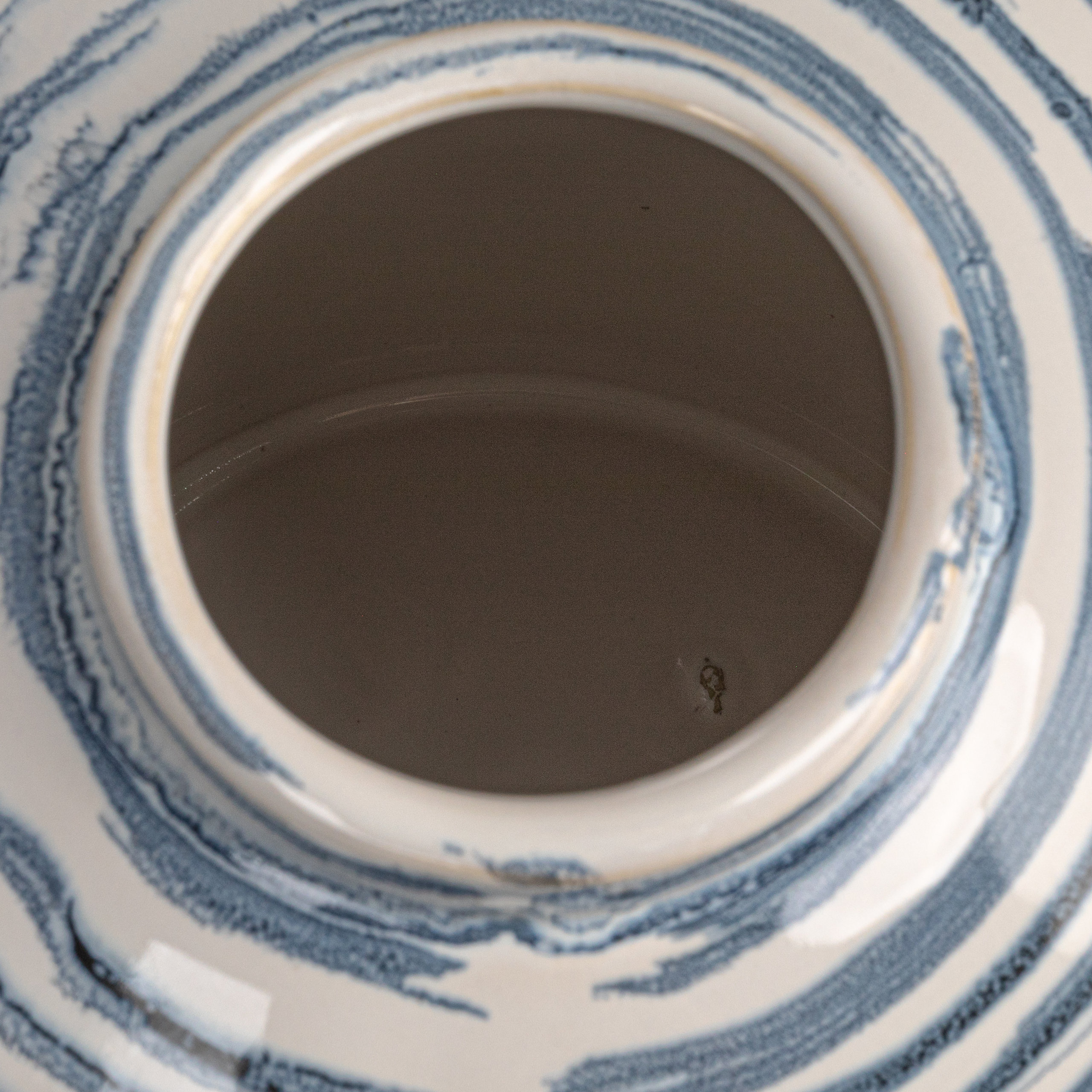 Tall Stoneware Striped Ginger Jar With Reactive Glaze, Blue and White ...