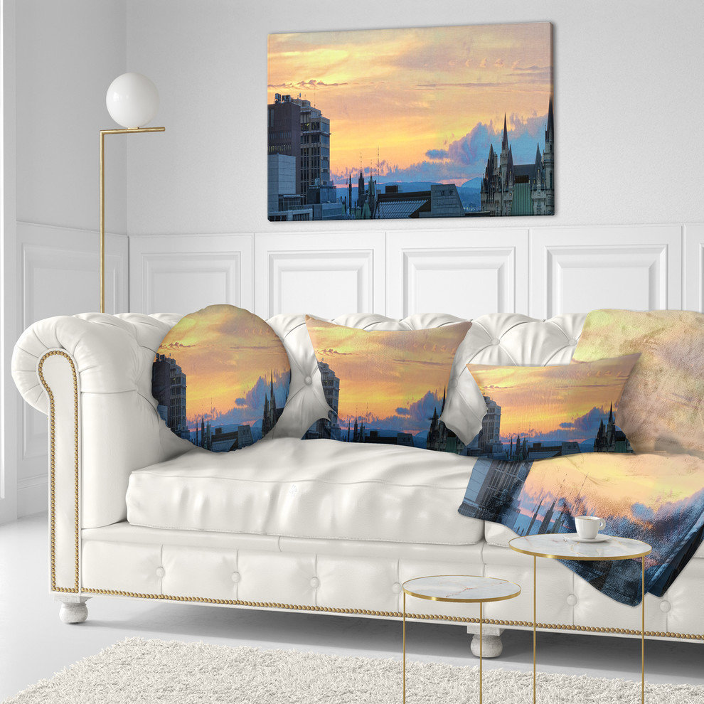 Ottawa City Panoramic Cityscape Photo Throw Pillow, 12"x20 ...