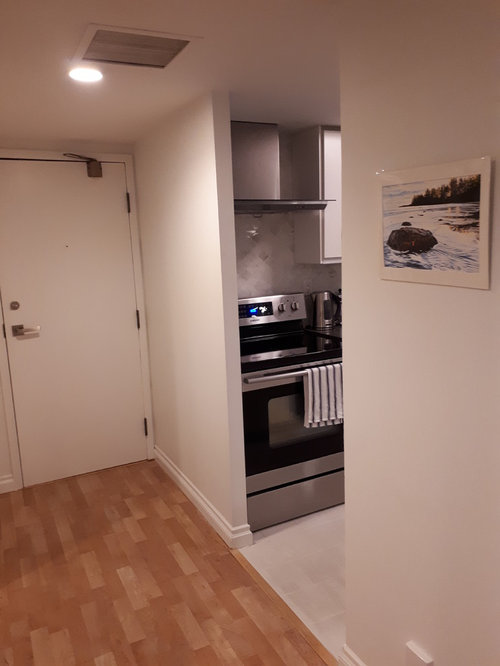Narrow condo entryway shelf | Houzz Forum