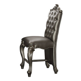 Versailles Counter Height Chair, Set-2, Silver - Victorian - Bar Stools ...