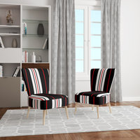 Black and White Striped Pattern Chair - Midcentury - Armchairs And ...