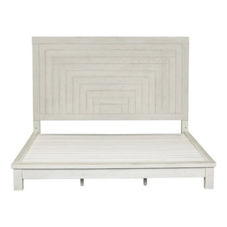 Modern Farmhouse White King Platform Bed - Farmhouse - Platform Beds ...