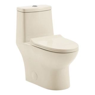 Ivy One Piece Toilet Dual Vortex Flush 1.1/1.6 gpf in Bisque ...
