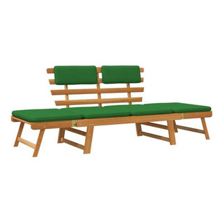 vidaXL Garden Bench Green Solid acacia wood 74.8 in Convertible ...