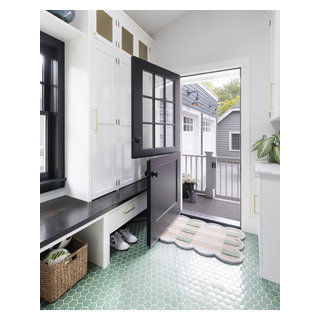 Elizabeth & Aaron's 1918 Colonial Revival - Traditional - Entry ...