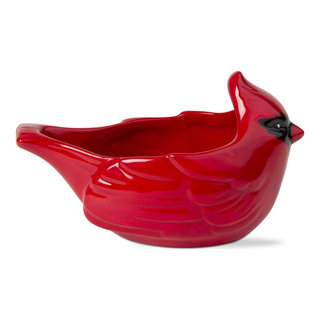 TAG Earthenware Red Cardinal Bowl - Contemporary - Decorative Bowls ...