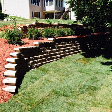 Two Tier Retaining Wall - Photos & Ideas | Houzz