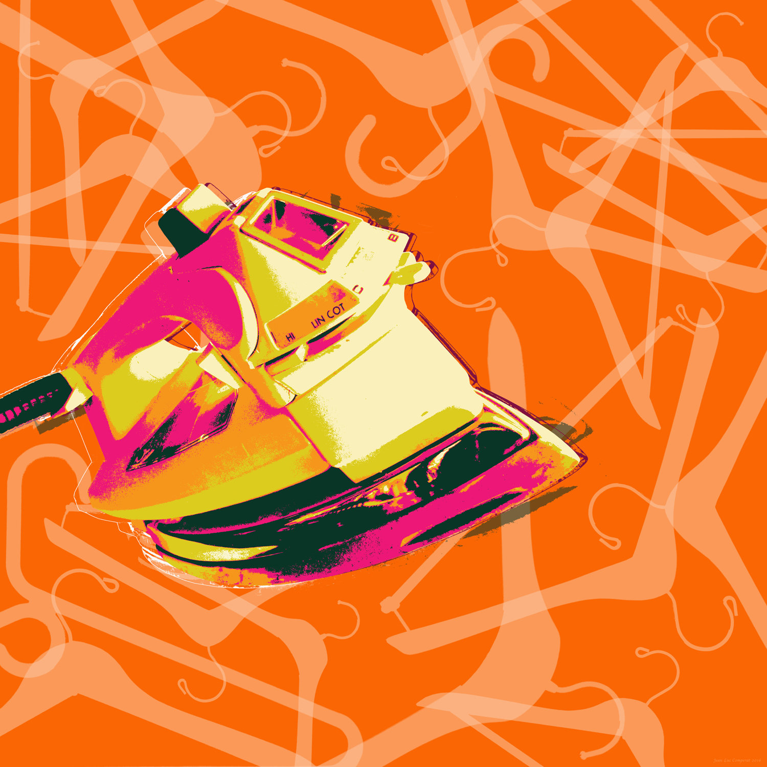 Clothes Iron Popart, 48x48 Stretched - Contemporary - Prints And ...