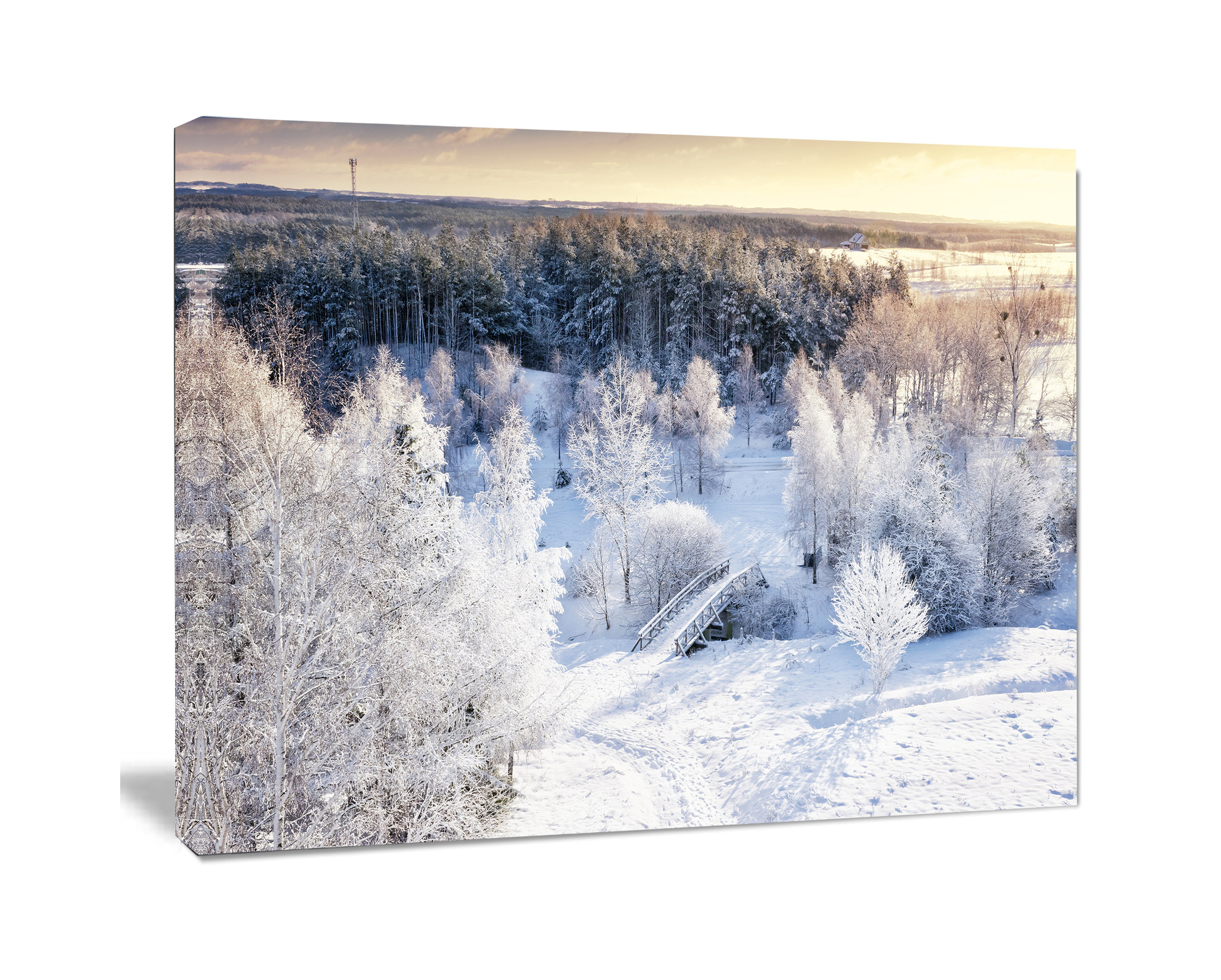 Beautiful Winter Panorama, Large Landscape Canvas Art Print, 20"x12 ...