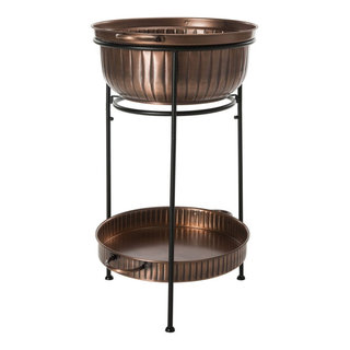 Safavieh Outdoor Naka Beverage Tub WithStand Antique Copper/Black, #N/A ...