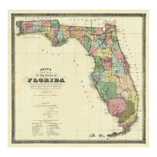 "New Map of The State of Florida, 1870" Paper Print by Columbus Drew ...