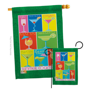 Summer Drinks Happy Hour & Drinks Beverages Flags Set, 28" X 40" X 0.1 ...