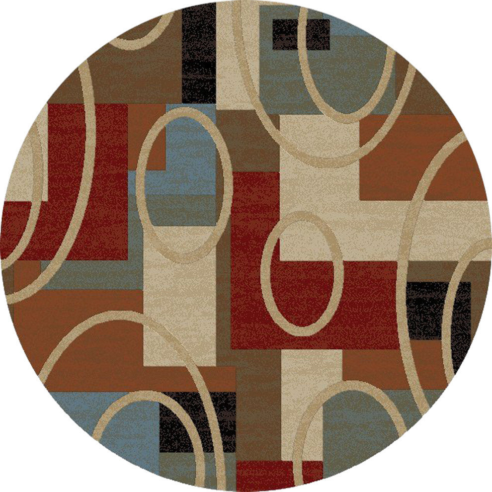 Broadway Rug, 5'3" Round - Contemporary - Area Rugs - by Mayberry Rugs ...