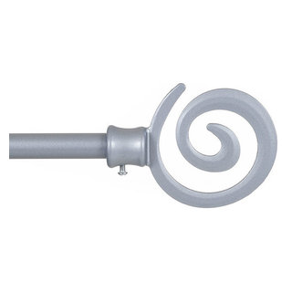 Lavish Home Spiral Curtain Rod 3/4", Silver - Contemporary - Curtain ...