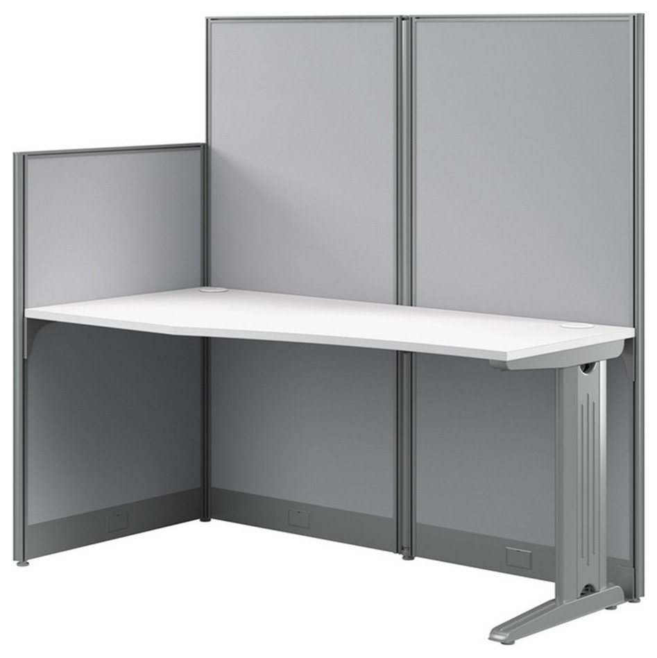 BBF Office in an Hour Engineered Wood Straight Cubicle Desk in Pure ...