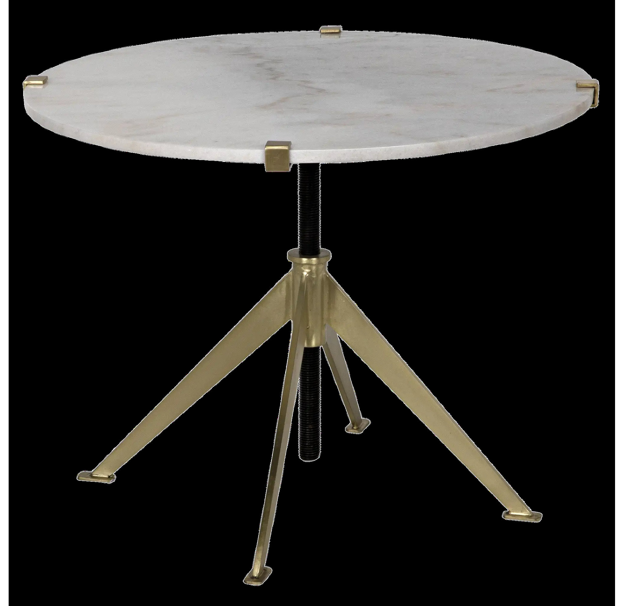 NOIR Furniture Edith Adjustable Side Table, Large, Antique Brass Finish ...