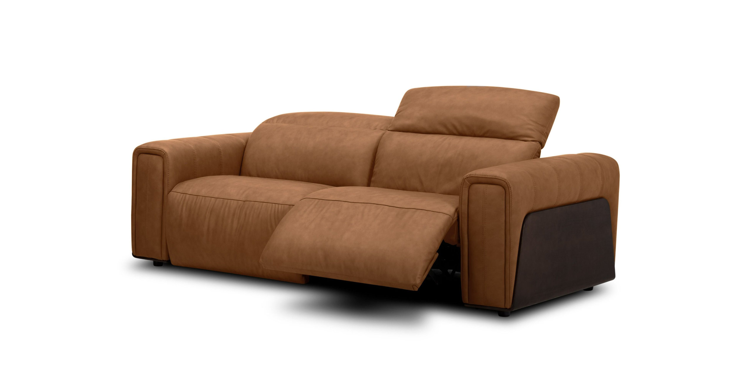 Divani Casa Sandstone Modern Brown Leather Sofa With 2 Electric ...