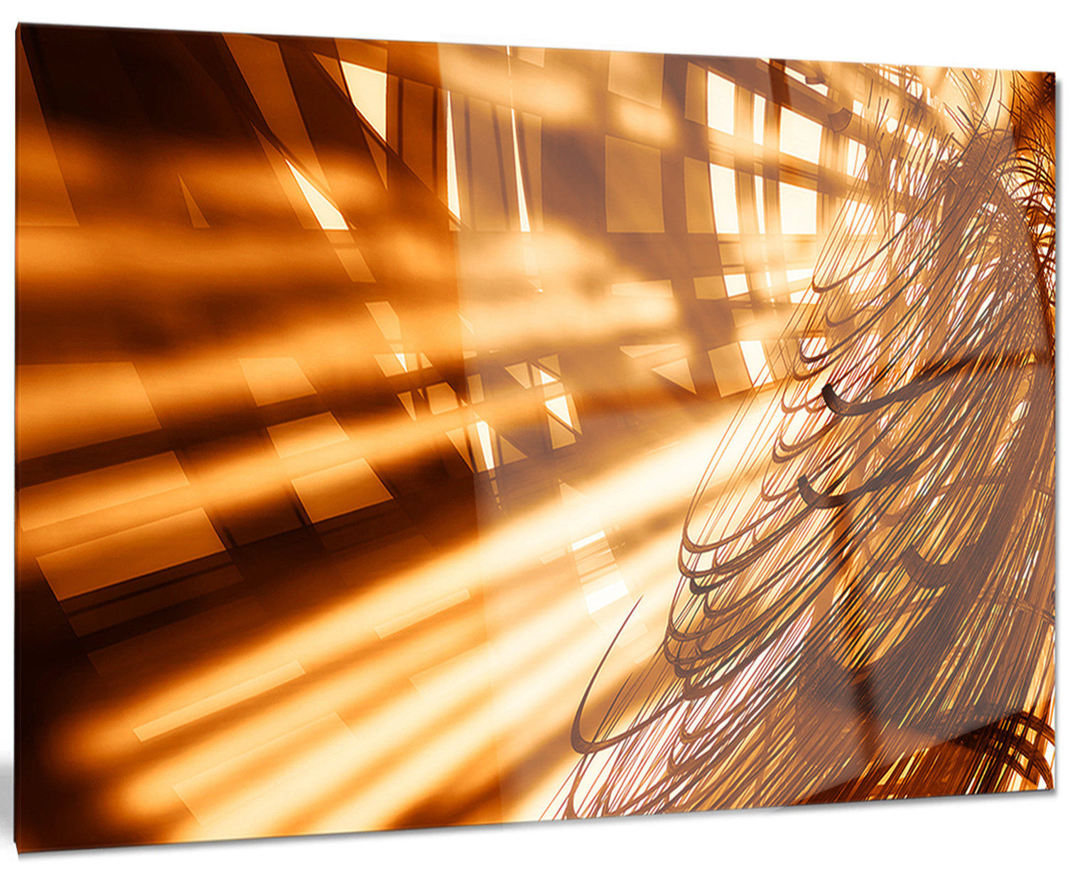 "Fractal 3D Brown Bold Tangle" Glossy Metal Wall Art, 40"x30 ...