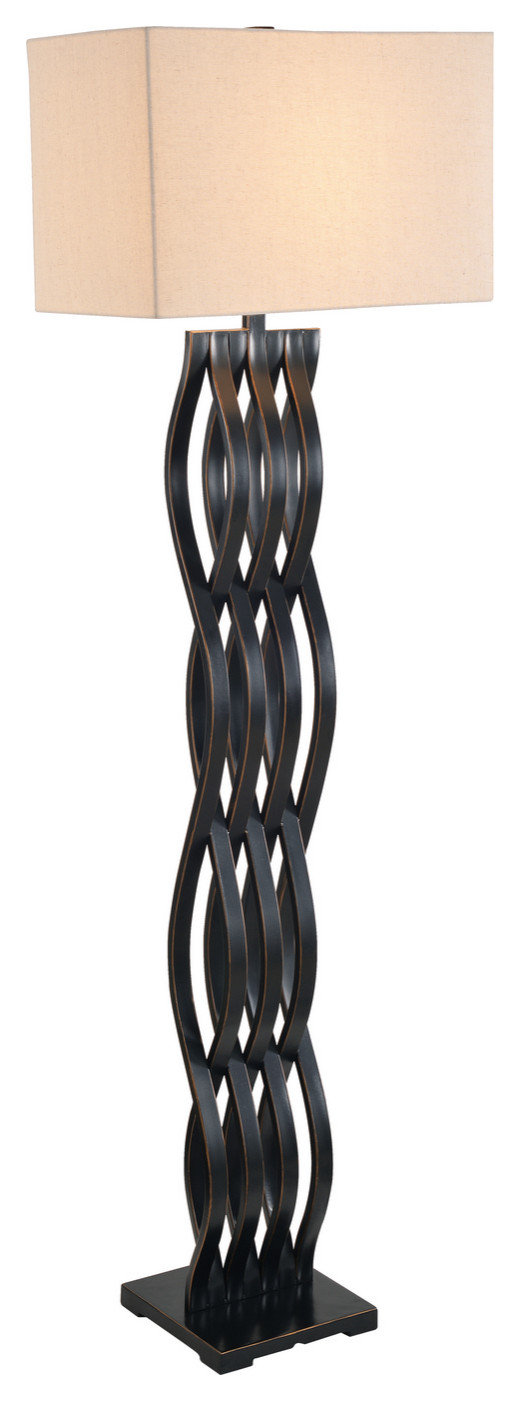 Kenroy 35286BRZ 1-Light Floor Lamp, Interwoven - Transitional - Floor ...