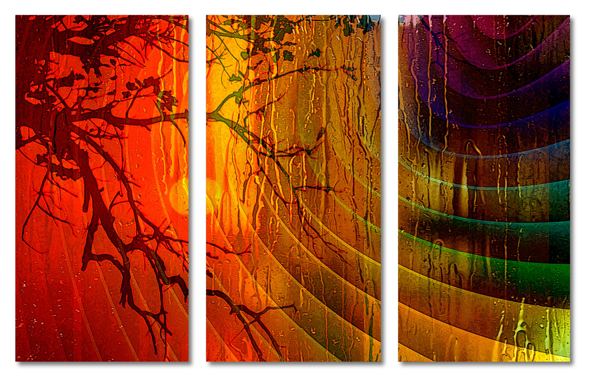 Abstract Tree Art Canvas Print, 3 Panel Split, Triptych Wall Art, 45x30 ...