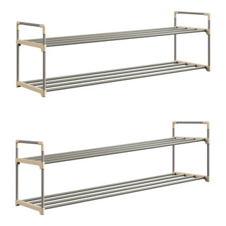 Set of Two 2-Tier Shoe Organizer Shelves - Contemporary - Shoe Storage ...