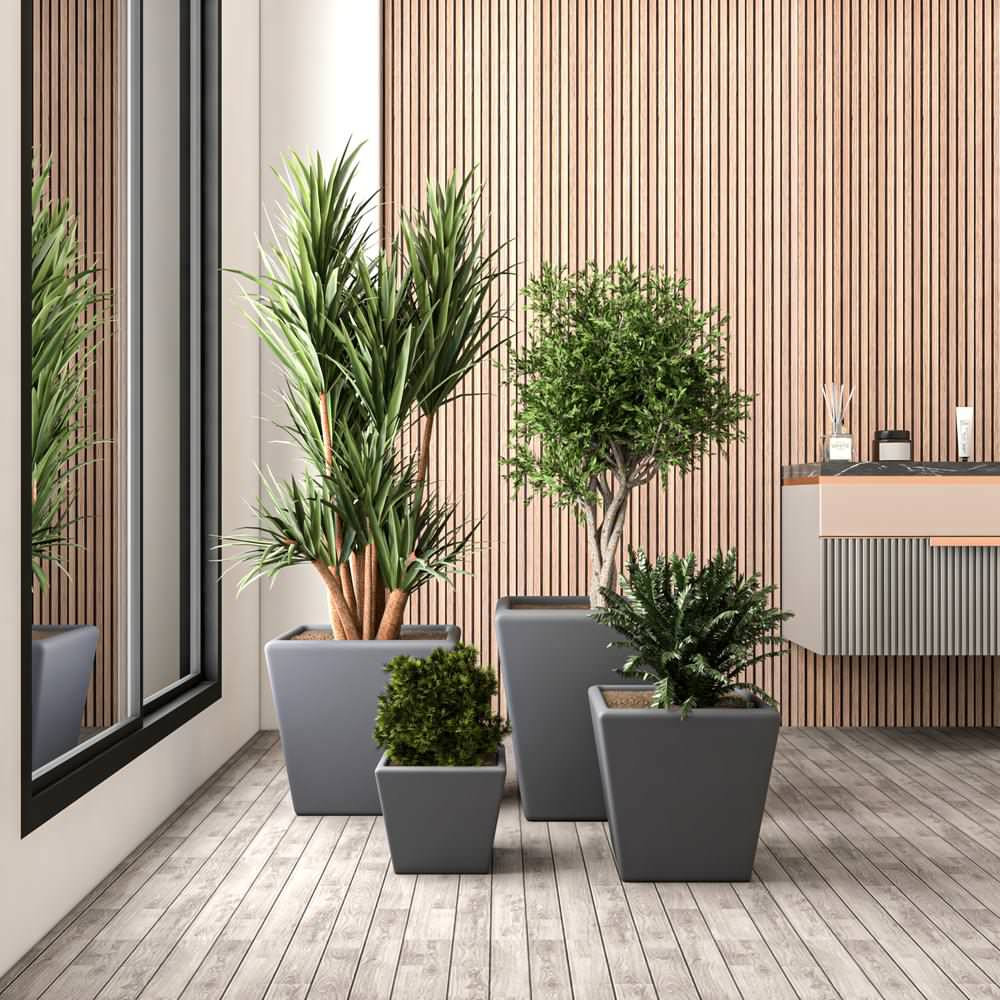 Blossom Planter set Dark Grey - Contemporary - Indoor Pots And Planters ...