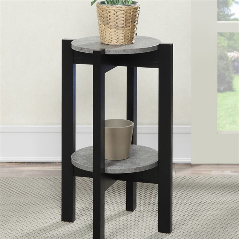 Pemberly Row Medium Plant Stand in Black - Transitional - Plant Stands ...