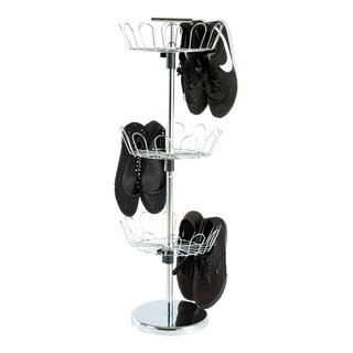 Rotating Shoe Rack 3-Tier Shoe Tower Freestanding Vertical Shoe ...
