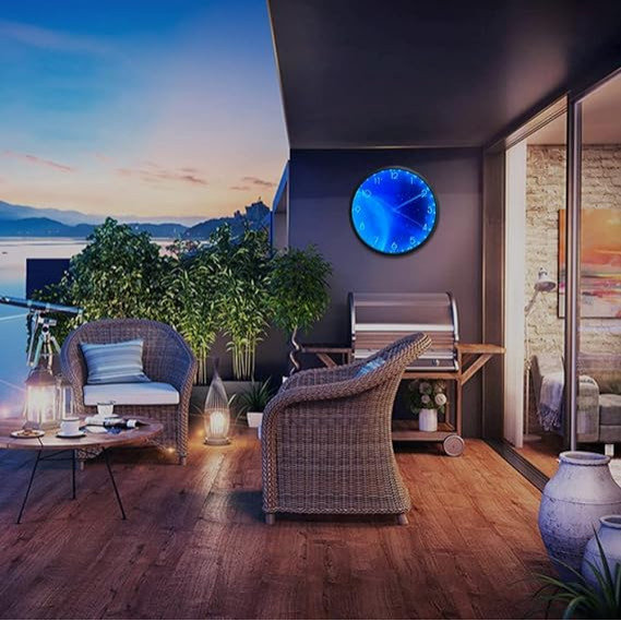 12" Night Light Wall Clock, Silent Battery-Operated LED Wall Clocks ...