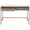 Star International Furniture Traditions Strand Resin Desk in Gray/Gold ...