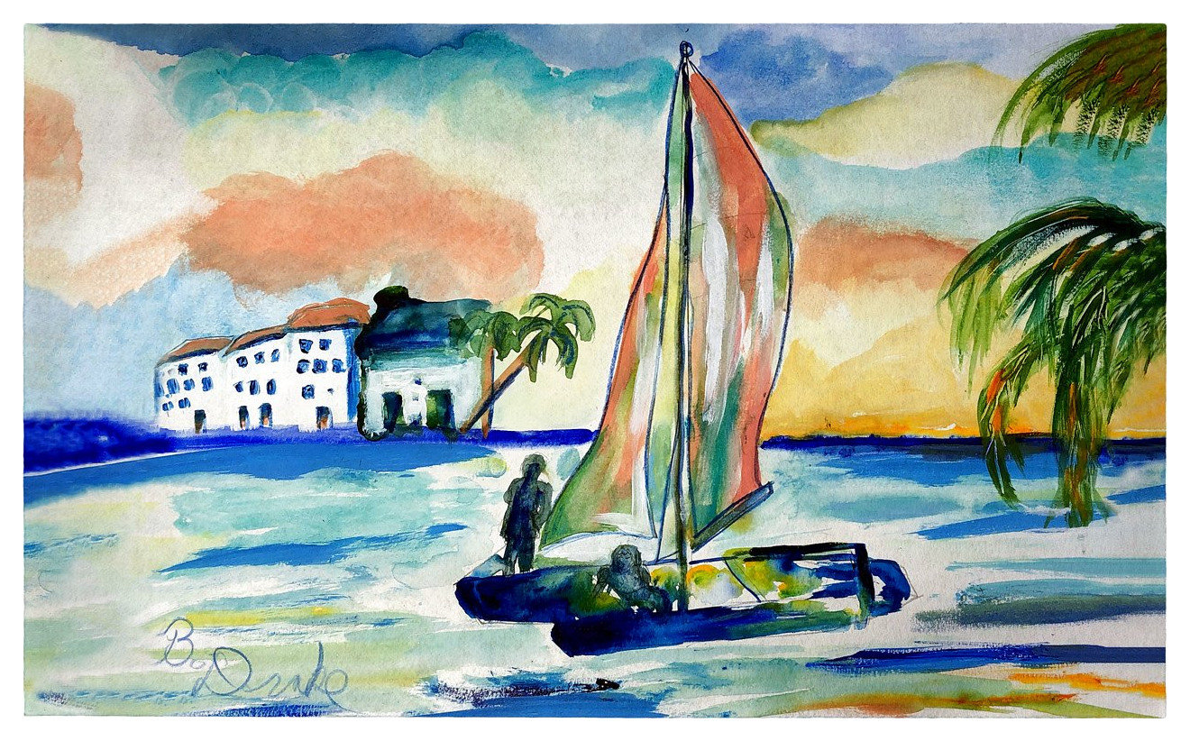 Betsy Drake Catamarand Large Door Mat, 50 inches - Tropical - Doormats ...