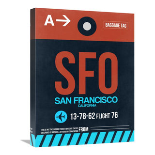 "SFO San Francisco Luggage Tag 2" Fine Art Print, 18" x 24" - Modern ...