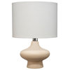 Curvy Pebbled Beige Ceramic Table Lamp Neutral 12.5 in Contemporary Low ...