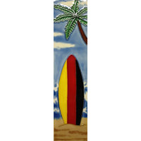 4x16" Single Surfboard Ceramic Wall Decor Art Tile - Tropical - Wall ...