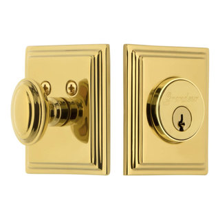 Grandeur Carre Square Single Cylinder Deadbolt - Transitional - Door ...